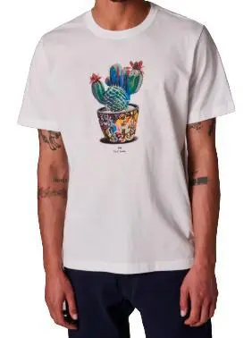 Paul Smith Reg Fit T Shirt Cactus - White