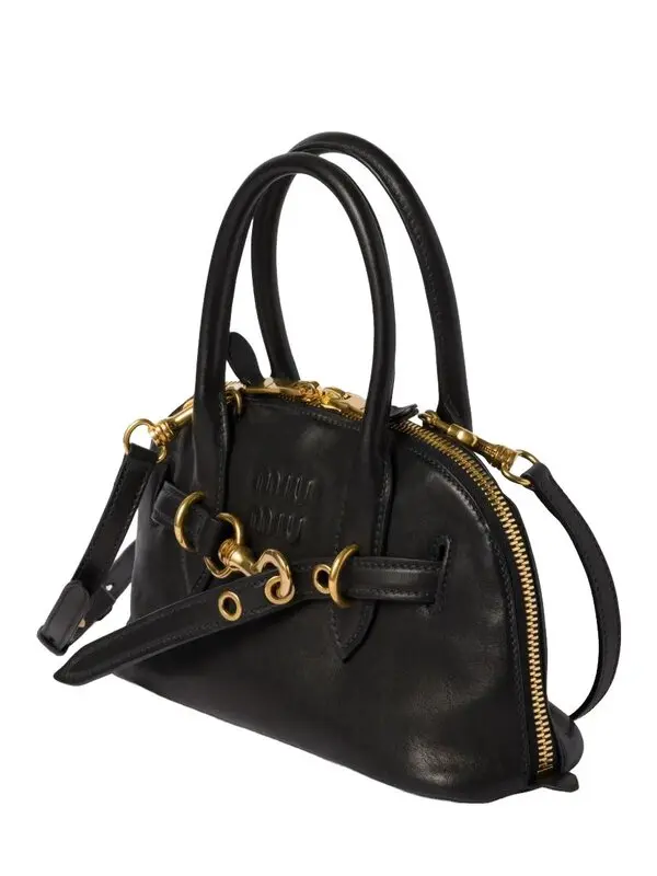 Miu Miu Leather Top Handle Bag - Nero