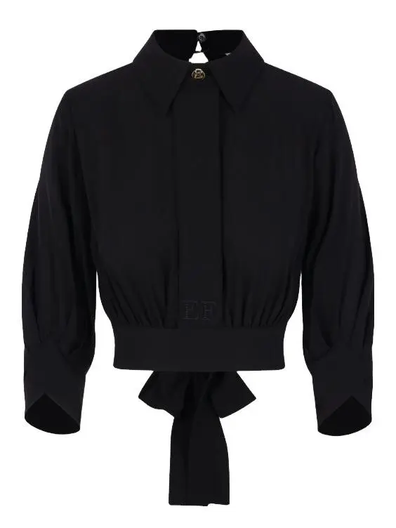 Elisabetta Franchi Georgette Shirt - Black