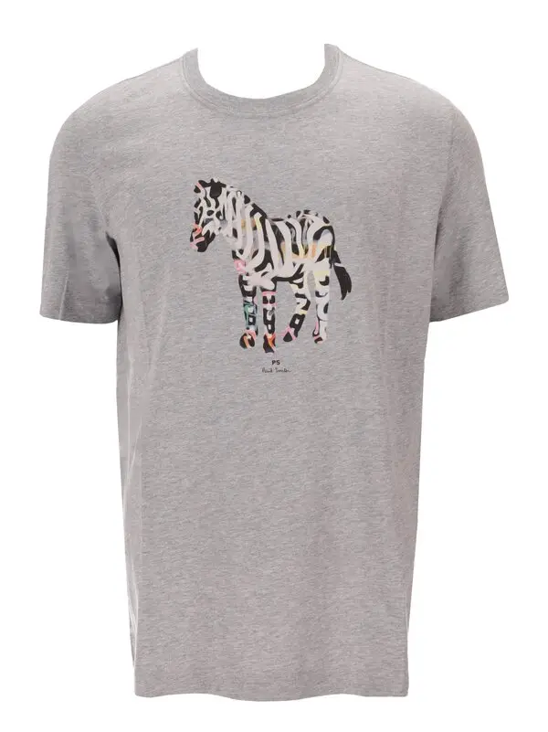 Paul Smith Reg Fit T Shirt Zebra Large - Grey Melange