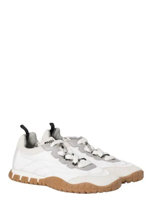 Miu Miu Lace-up Sneakers - Bianco+granito