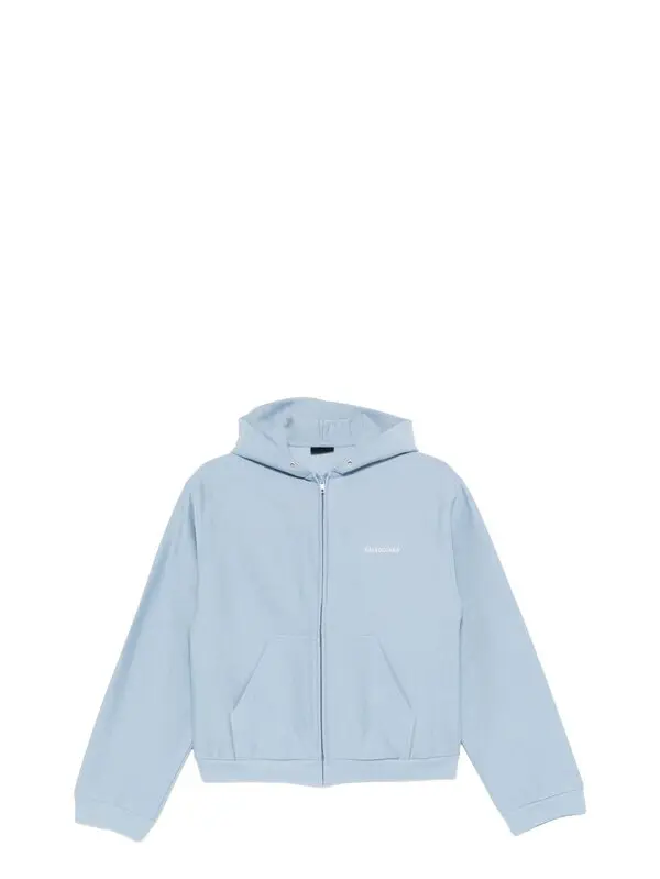 Balenciaga Cotton Hoodie - Clear Blue