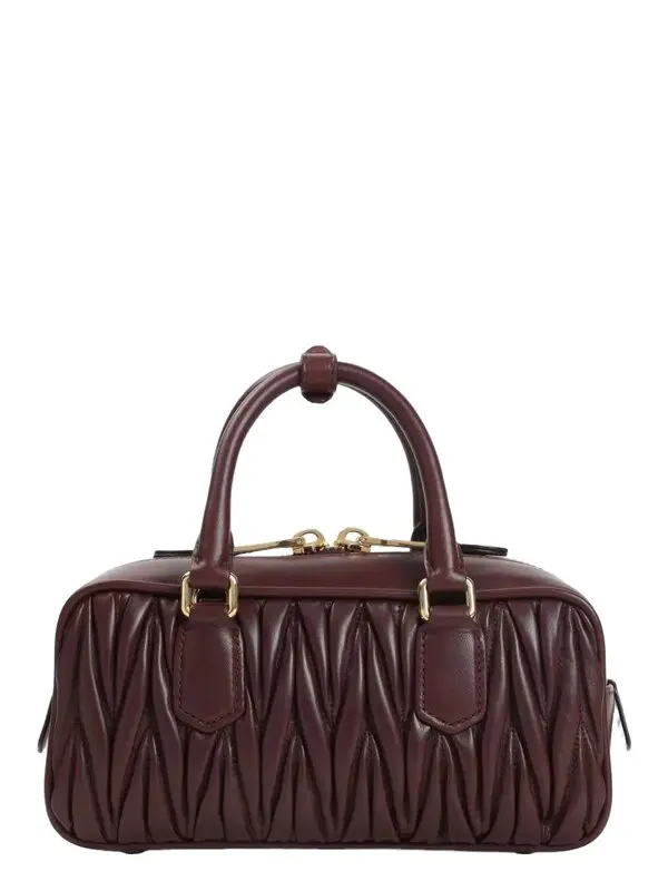 Miu Miu Matelassé Top Handle Bag - Bordeaux