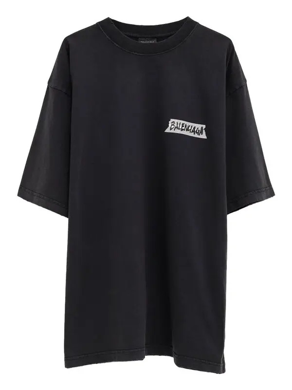 Balenciaga Masking Tape T Shirt - Black