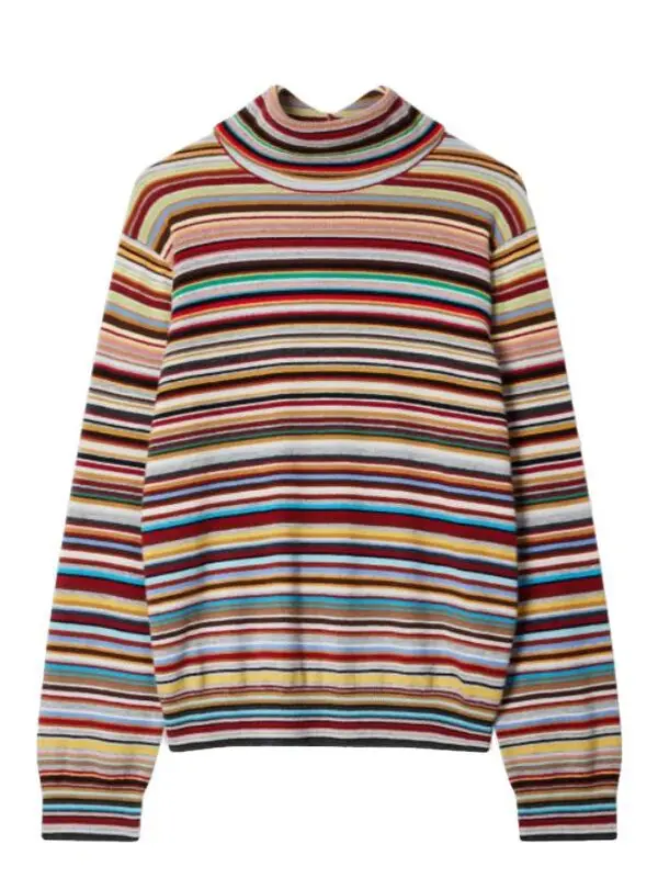 Paul Smith Knitted Roll Neck Sweater - Multi Coloured