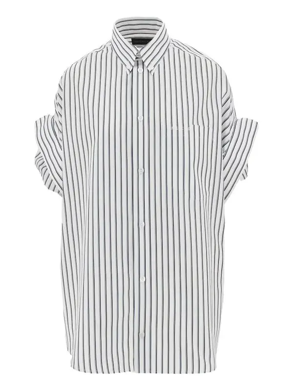 Balenciaga Striped Cotton Shirt - White