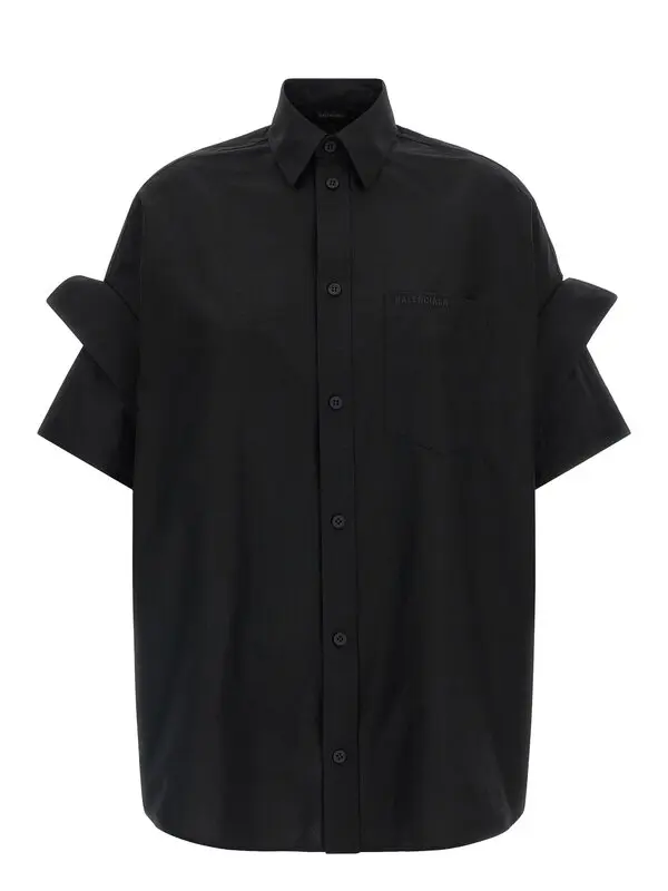 Balenciaga Turned-up Cuffed Shirt - Black