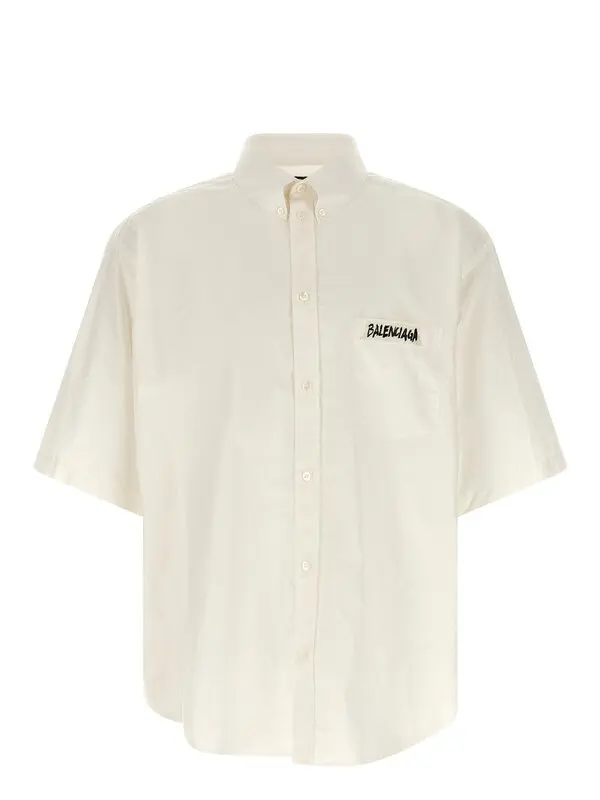 Balenciaga Masking Tape' Shirt - White