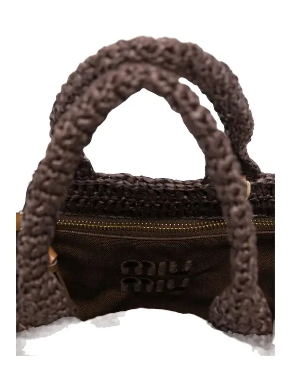 Miu Miu Crochet Tote - Cacao+naturale