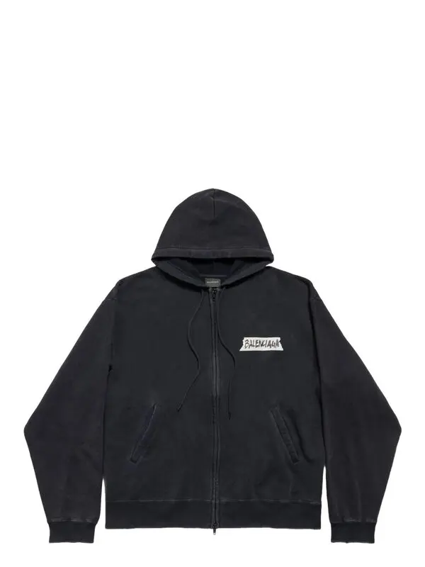 Balenciaga Masking Tape Hoodie - Black