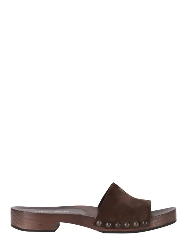 Miu Miu Suede Clogs - Moro