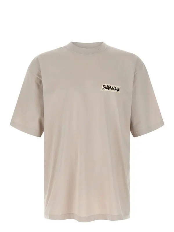 Balenciaga Masking Tape' T Shirt - Gray