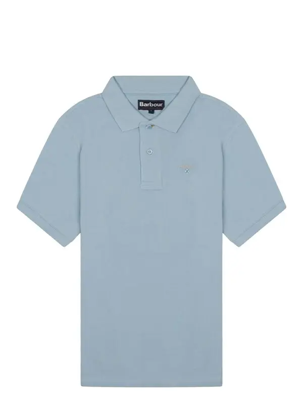 Barbour Polo With Logo - Baby Blue