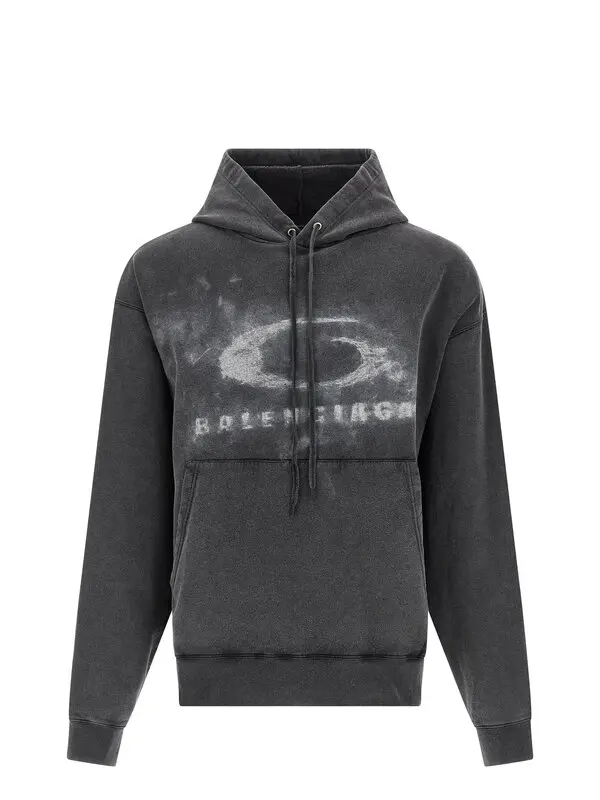 Balenciaga Washed Crayon Loop Hoodie - White/black