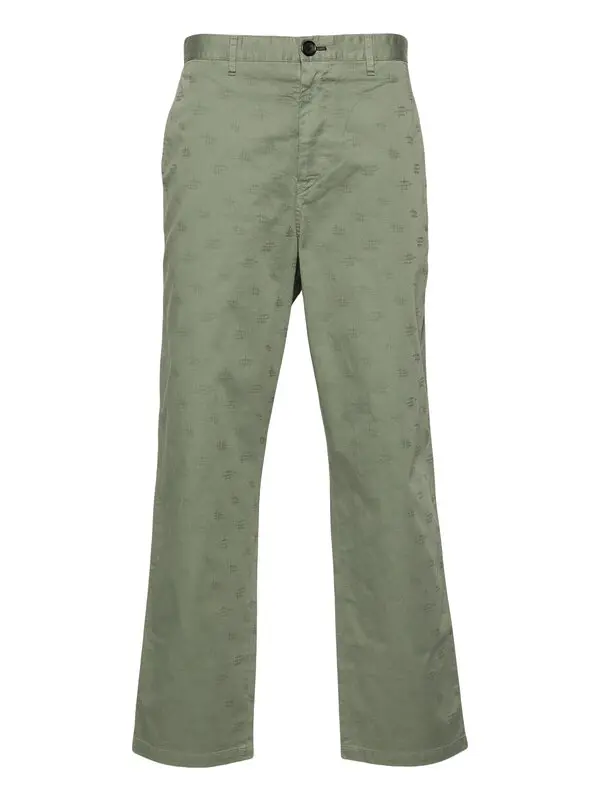 Paul Smith Monogram Jacquard Straight Trousers - Lt Greyish Green