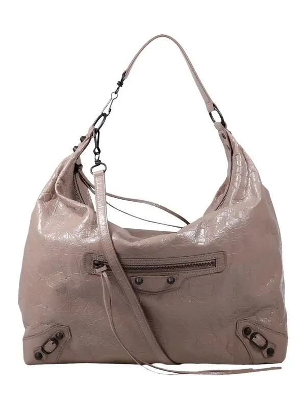 Balenciaga Le City Medium Leather Hobo Bag - Beige