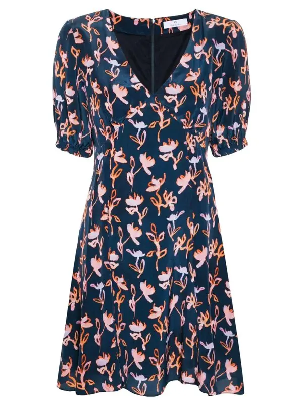 Paul Smith Abstract Print Mini Dress - Very Dark Navy