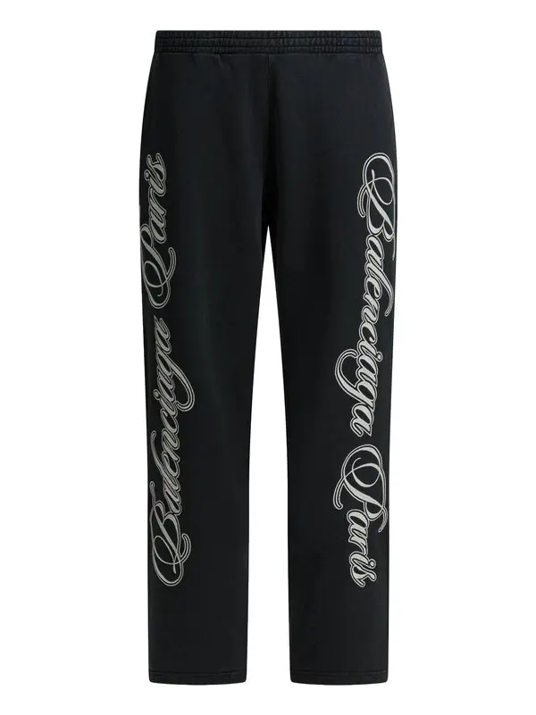 Balenciaga Baggy Cursive Pants - Black