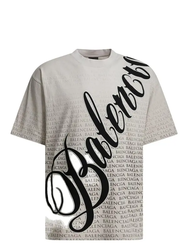 Balenciaga Big B' Crew Neck T Shirt - White