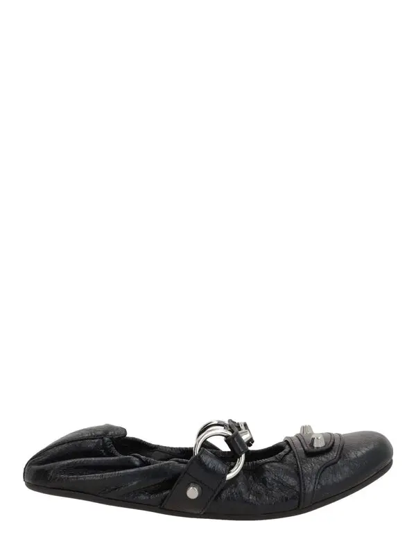 Balenciaga City Leather Ballerinas - Black