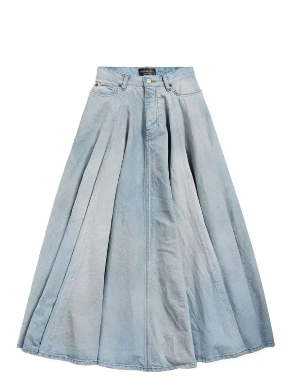 Balenciaga Cotton Maxi Skirt - Clear Blue