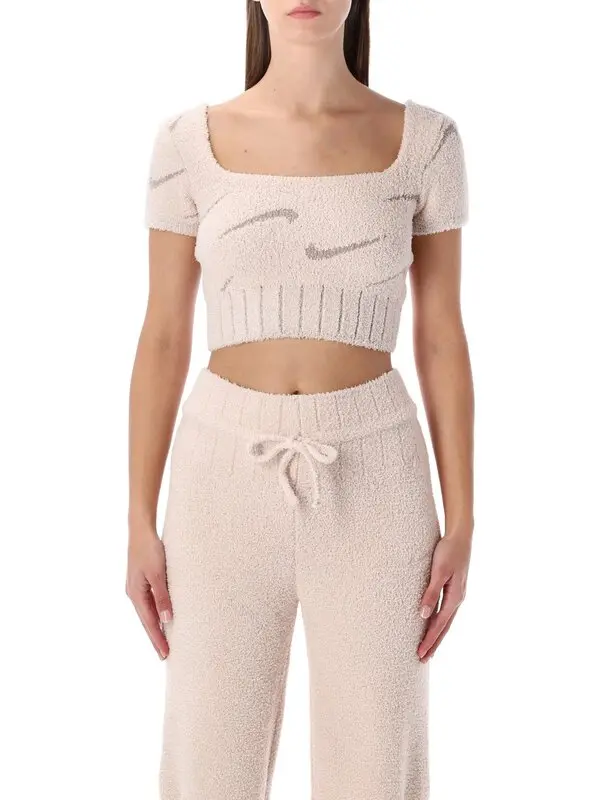 Nike Sportswear Phoenix Bouclé Crop Top - Silt Red Rose