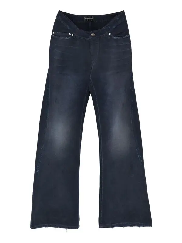 Balenciaga Curved Denim Jeans - Blue