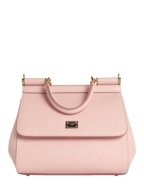 Dolce & Gabbana Small 'sicily' Handbag In 'dauphine' Calf Leather - Pink