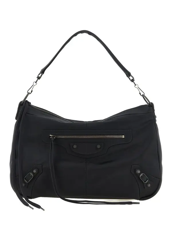 Balenciaga Le City Moto Medium Shoulder Bag - Black