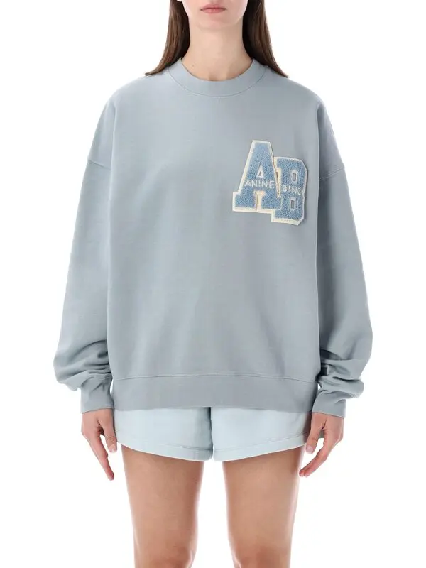 ANINE BING Appliqued Sweatshirt - Blue