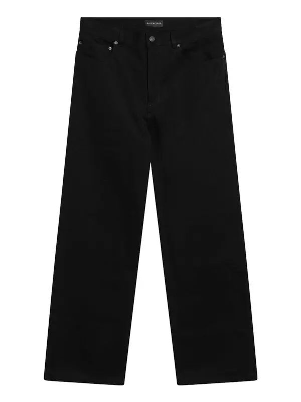 Balenciaga Cotton Denim Trousers - Black