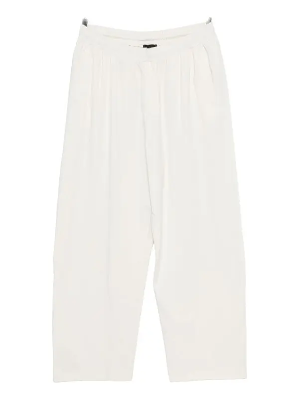 E.ARMANI EXCLUSIVE PRE Straight Leg Trousers - White