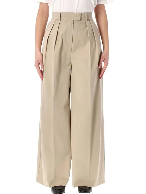 ANINE BING Wide Leg Trousers - Beige