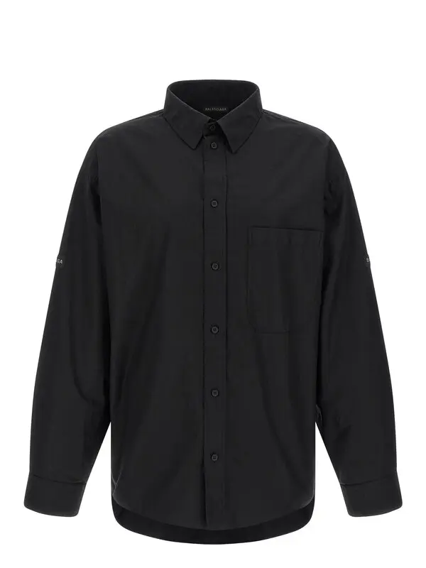 Balenciaga Logo Patch Shirt - Black