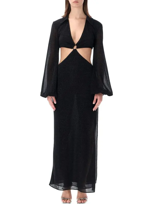Oseree Lumière Cut-out Long Dress - Black