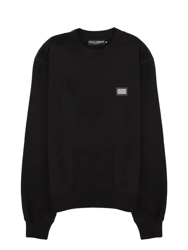 Dolce & Gabbana Sweatshirt With Logo Patch - Black