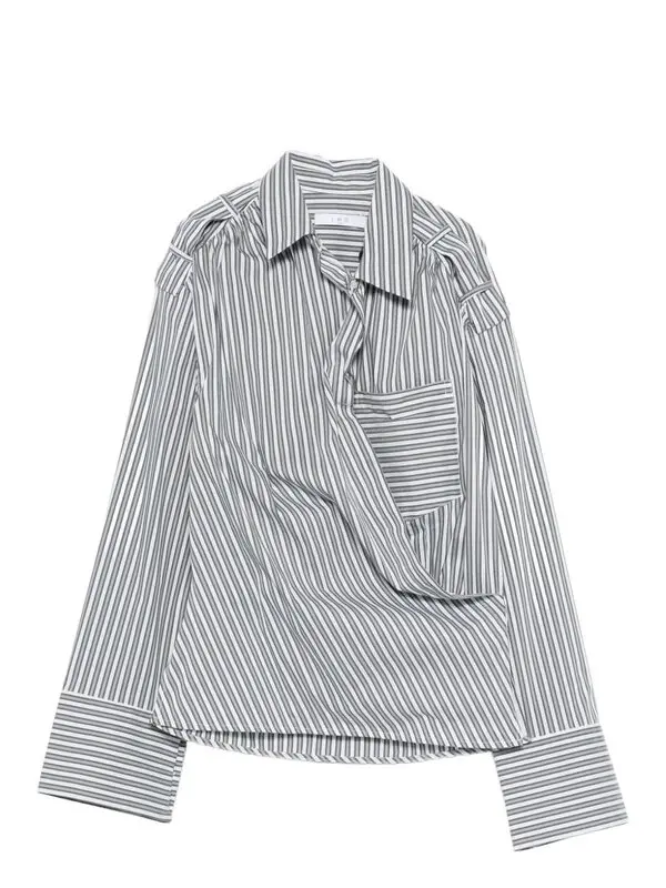IRO PARIS Lace Striped Shirt - Clear Blue