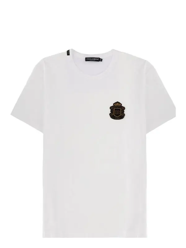Dolce & Gabbana T Shirt With Heraldic Logo - White