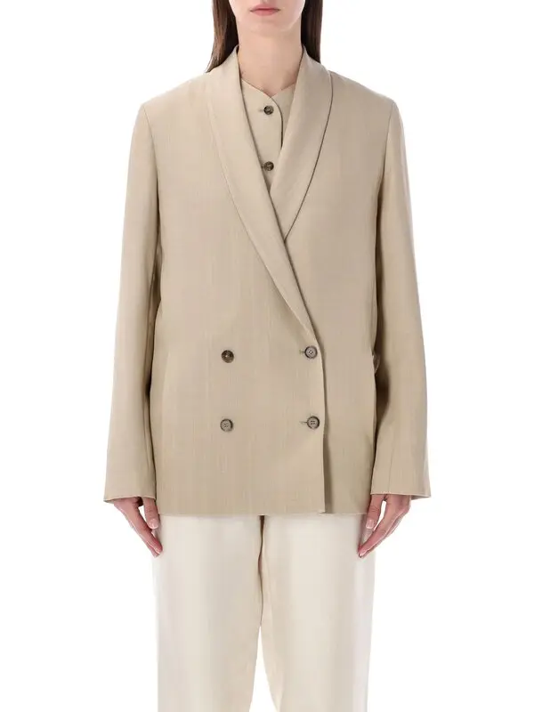 LOULOU Double Breasted Blazer - Beige