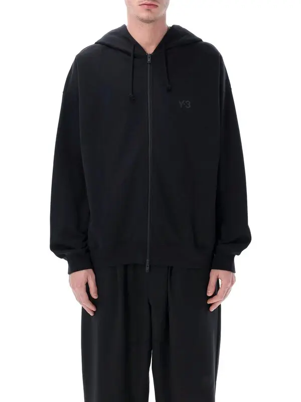 Y3 Zip Up Hoodie - Black