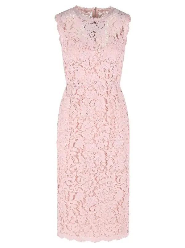Dolce & Gabbana Cotton-blend Lace Dress - Pink