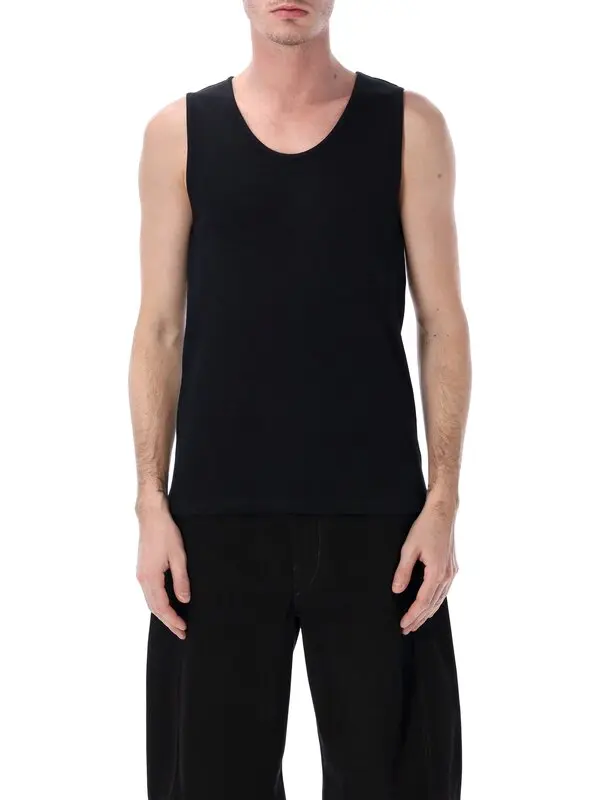 LEMAIRE Ribbed Jersey Tank Top - Black