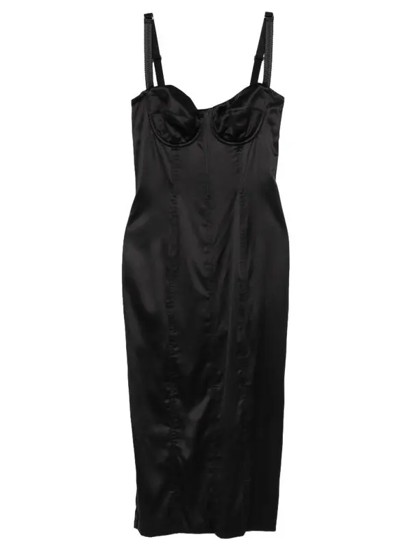 Dolce & Gabbana Silk Midi Dress - Black