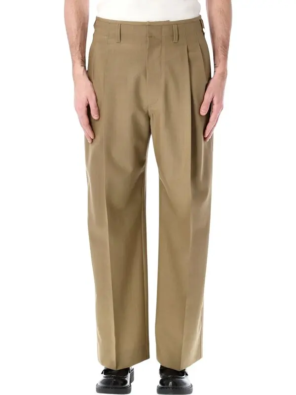 LEMAIRE Tailored Wool-blend Trousers - Hay Green