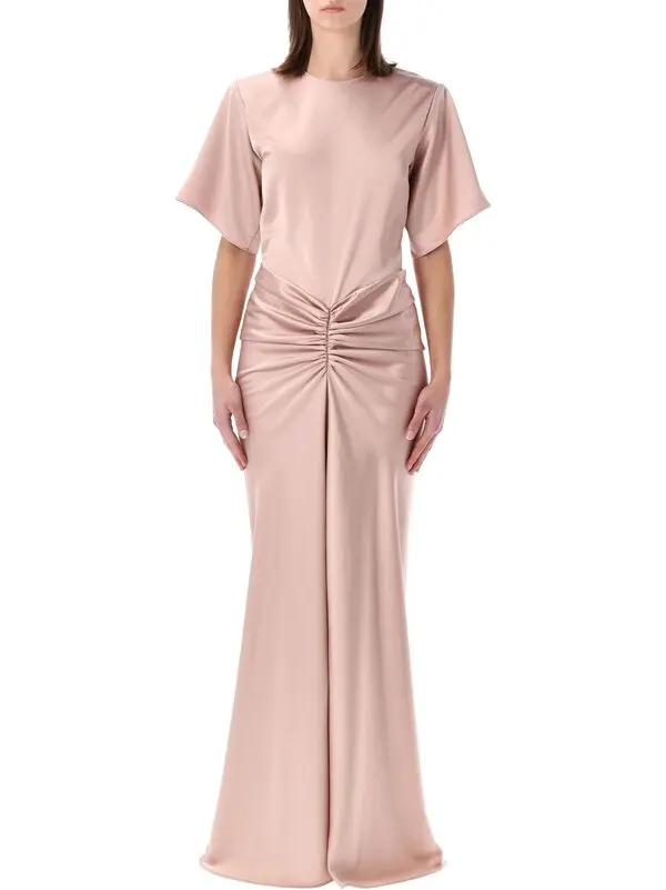 Andamane Iris Satin Maxi Dress - Petal