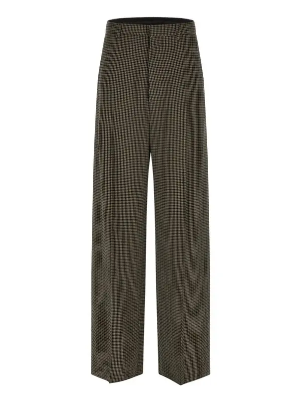 Balenciaga Plaid Fluid Lyocell Pants - Brown