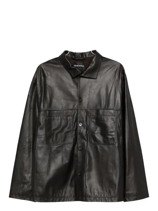 E.ARMANI EXCLUSIVE PRE Leather Jacket - Brown