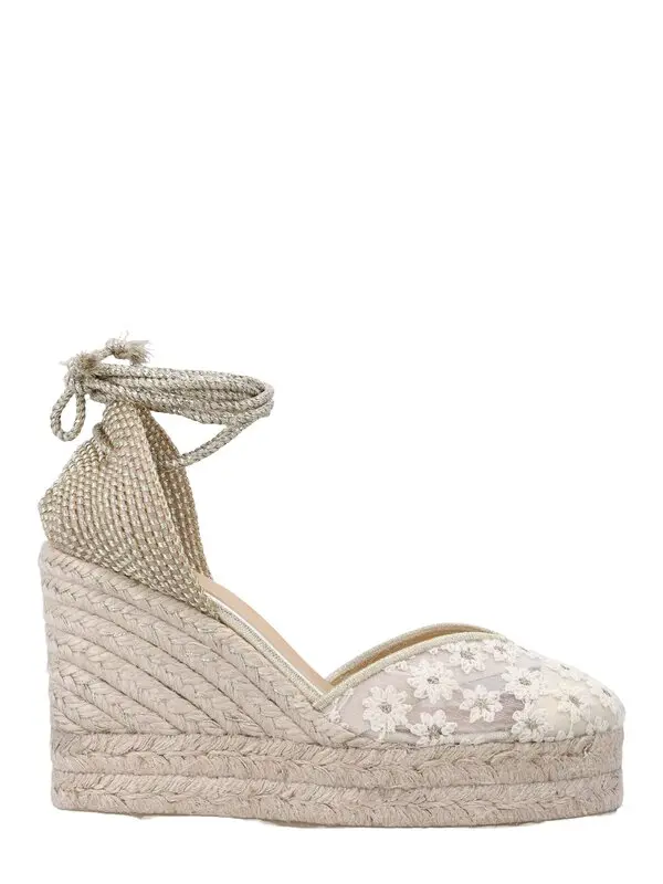 CastaÑer Clair 8 Lace Espadrilles - Bianco Oro