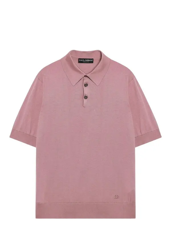 Dolce & Gabbana Silk Polo Shirt - Pink