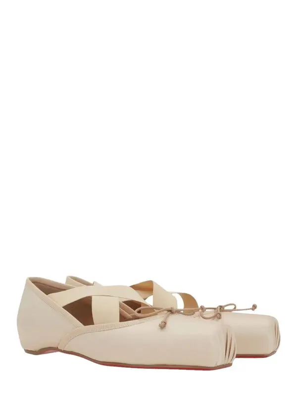 CHRISTIAN LOUBOUTIN Cassiastic Crepe Ballet Flats - Powder
